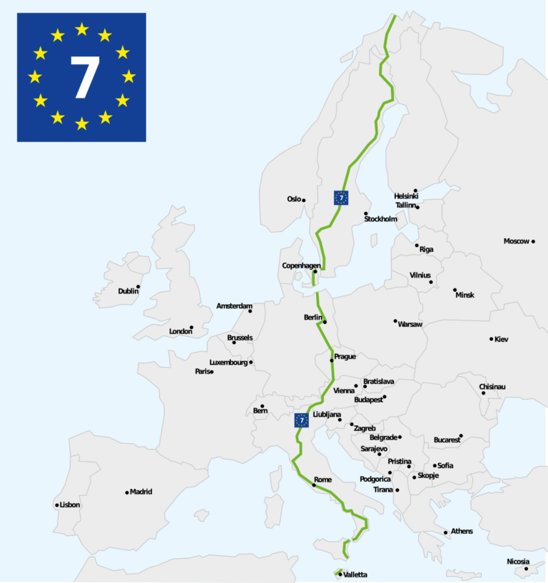 EuroVelo 7: il percorso del sole